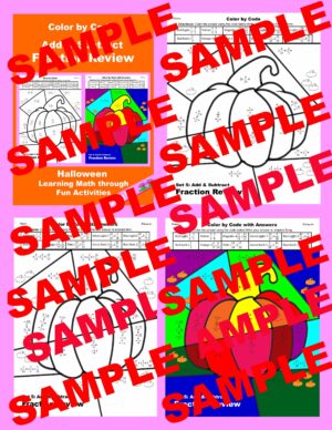 Halloween Color by Code: Add and Subtract Fraction Review | Made By ...