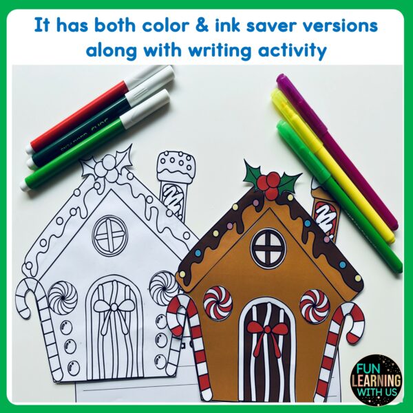 GINGERBREAD HOUSE CRAFTIVITY | Build a Gingerbread House Writing Craft ...