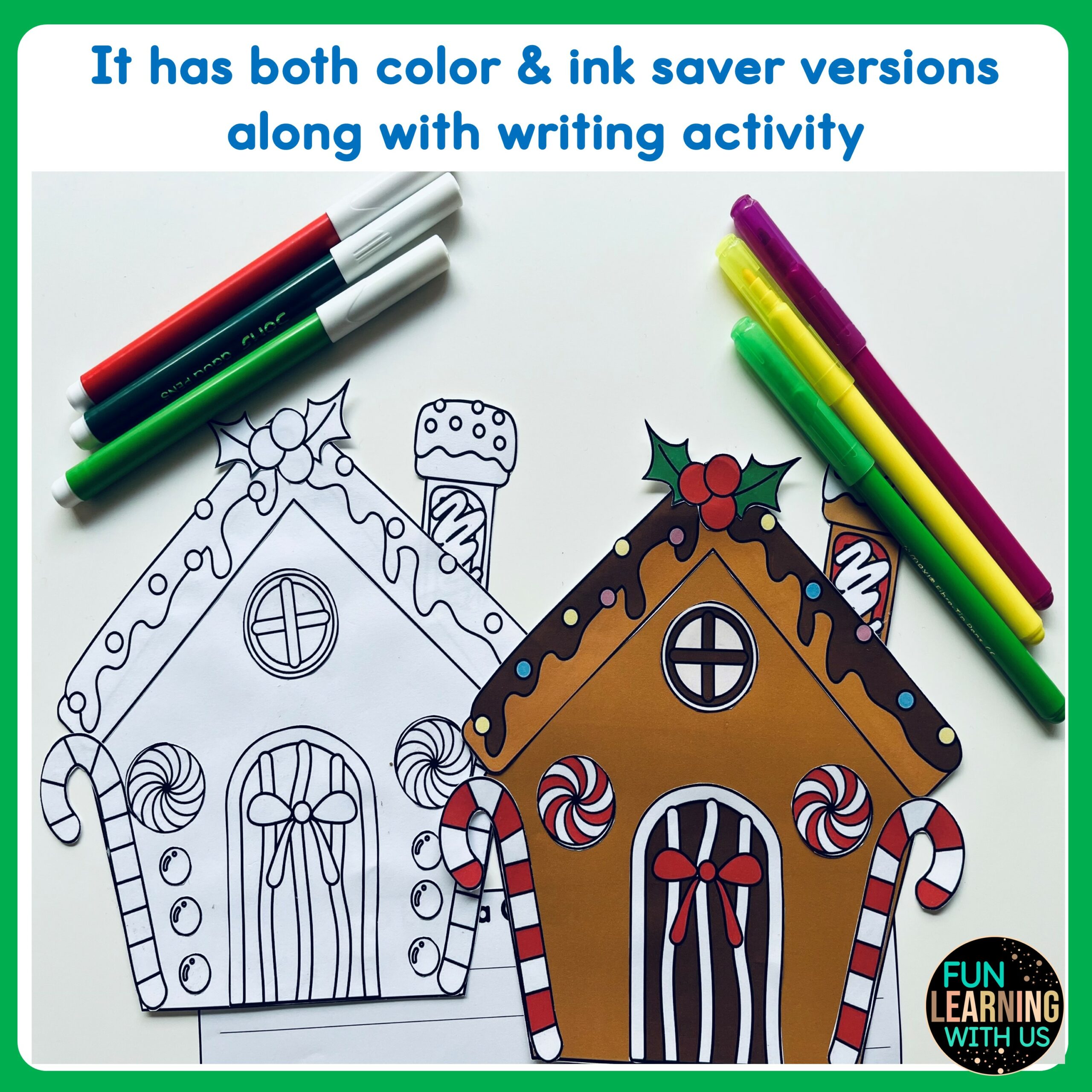 GINGERBREAD HOUSE CRAFTIVITY | Build a Gingerbread House Writing Craft ...