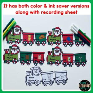 Christmas Train Rhyming Craft | December Kindergarten Center Craft ...