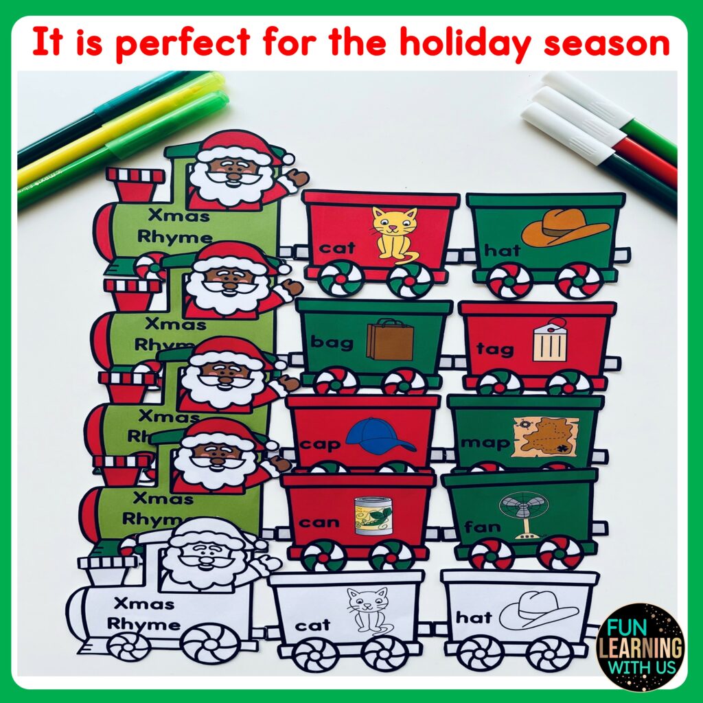 Christmas Train Rhyming Craft | December Kindergarten Center Craft ...