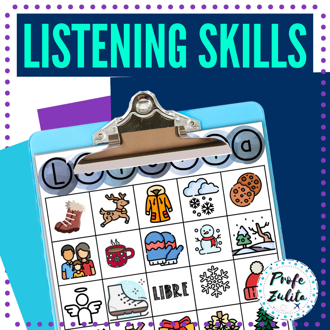 Spanish Winter Vocabulary Lotería Game BINGO Activity | Made By Teachers