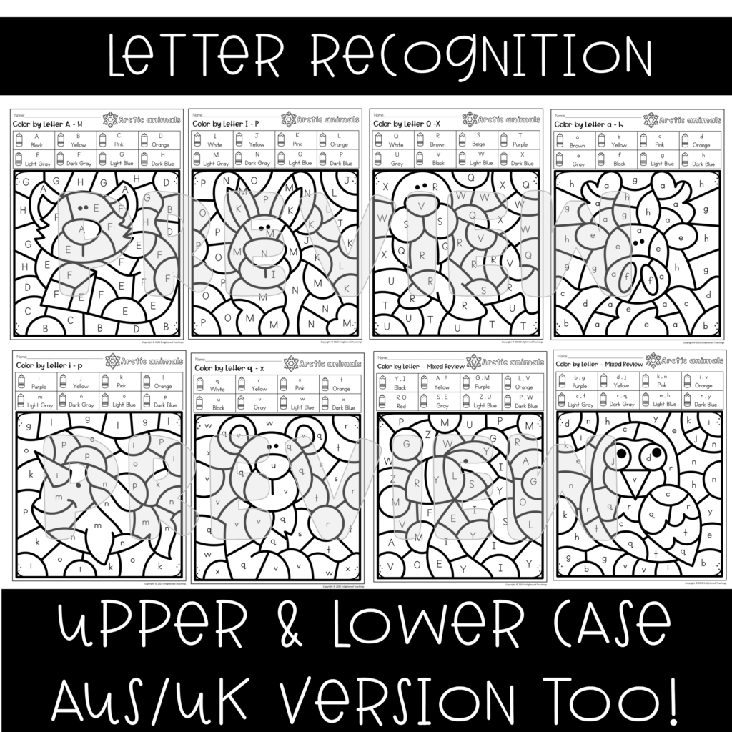 Arctic Animal Alphabet Letter Recognition Color by Letter NO PREP ...