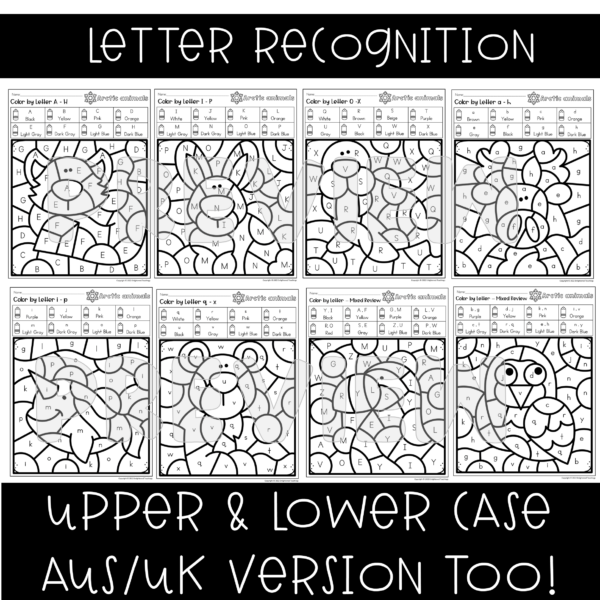 Arctic Animal Alphabet Letter Recognition Color by Letter NO PREP ...