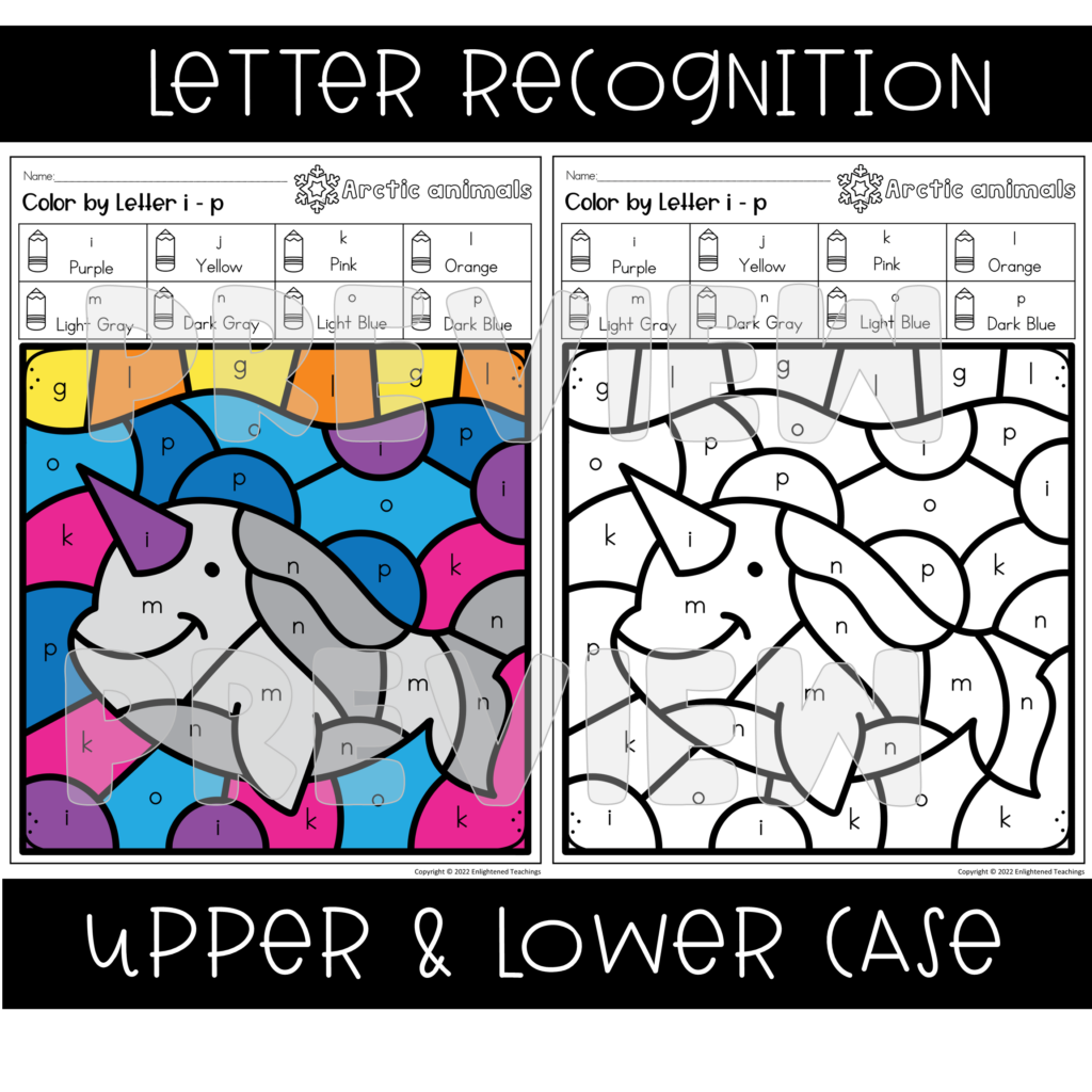Arctic Animal Alphabet Letter Recognition Color by Letter NO PREP ...