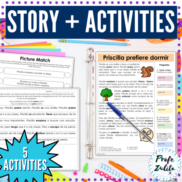 Spanish 10 Day Story & Activities Unit for E to IE Stem Changing Verbs ...