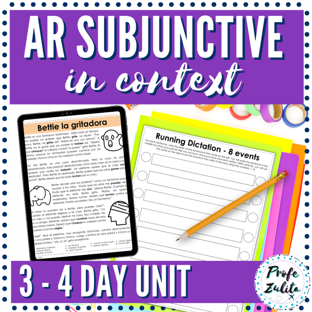 Spanish Present AR Subjunctive (subjuntivo) Reading & Activities ...