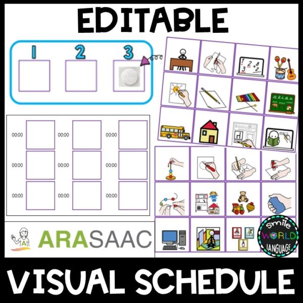 FREE Visual Schedule Agenda visual First Then Board Editable Autism ASD ...
