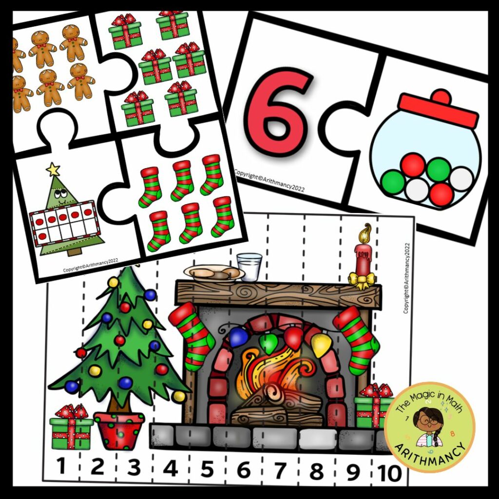 CHRISTMAS-THEMED MATH PUZZLES | NUMBERS 1-10 | NUMBER SENSE | MATH ...