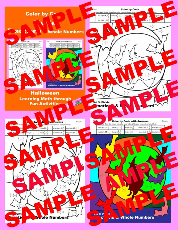 Halloween Color by Code: Divide Fractions and Whole Numbers | Made By ...