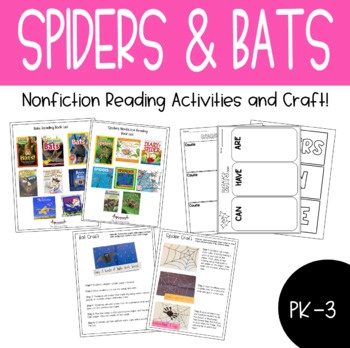 Bats & Spiders: Nonfiction Reading Activities and Craft BUNDLE | Made ...