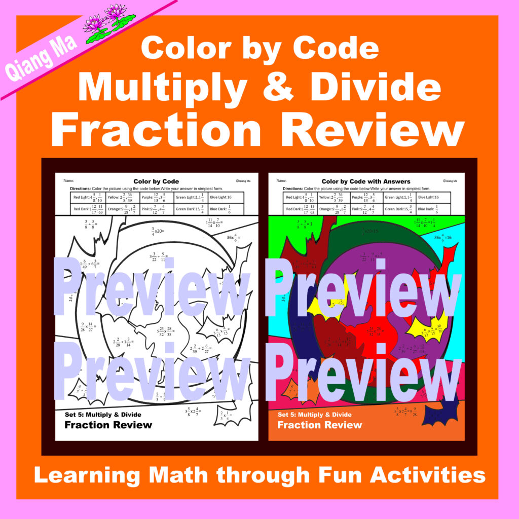 Halloween Color by Code: Multiple and Divide Fraction Review | Made By ...