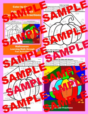 Halloween Color by Code: Fractions: Add, Subtract, Multiply, and Divide ...