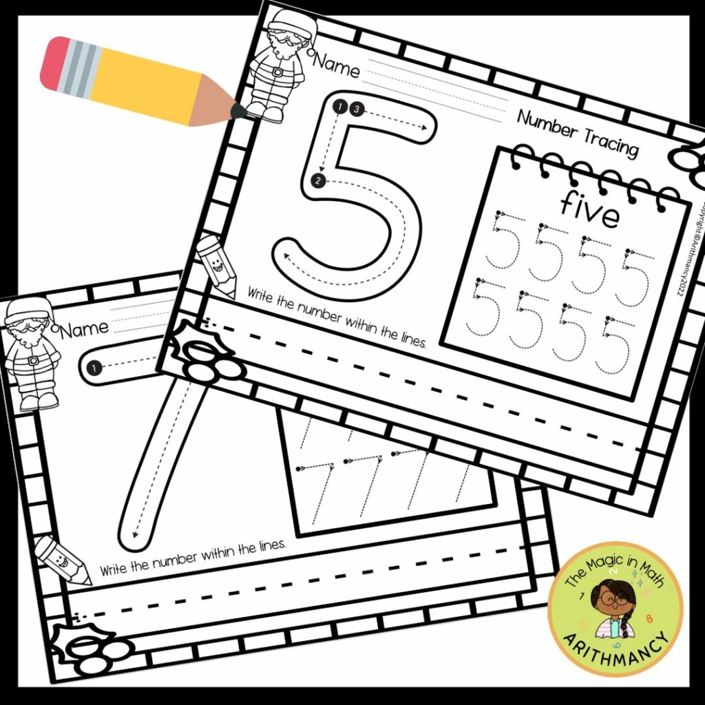 CHRISTMAS PLAYDOUGH NUMBER MATS CENTERS ACTIVITY NUMBER FORMATION ...