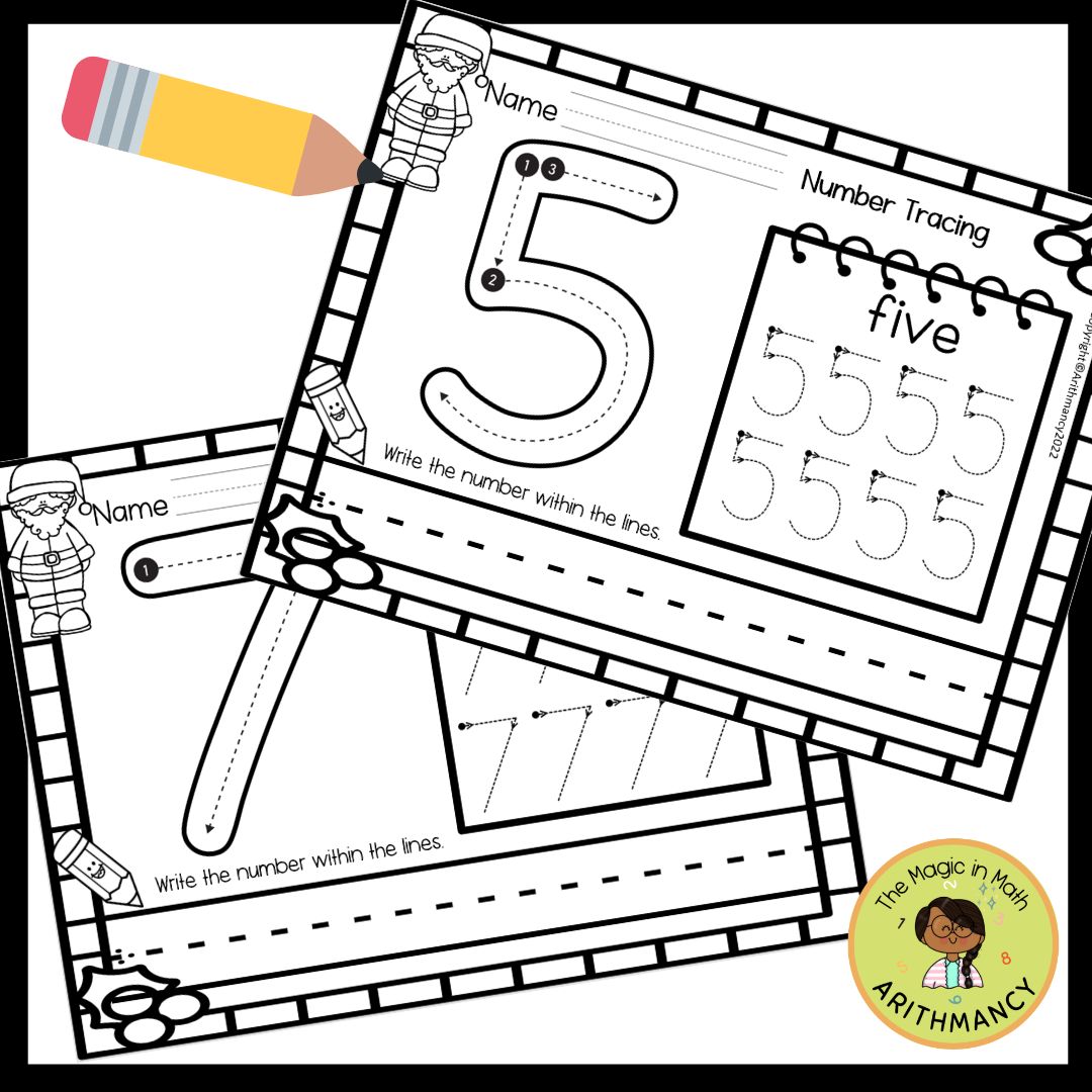 CHRISTMAS PLAYDOUGH NUMBER MATS CENTERS ACTIVITY NUMBER FORMATION ...