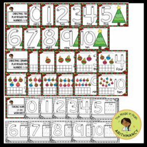 CHRISTMAS PLAYDOUGH NUMBER MATS CENTERS ACTIVITY NUMBER FORMATION ...