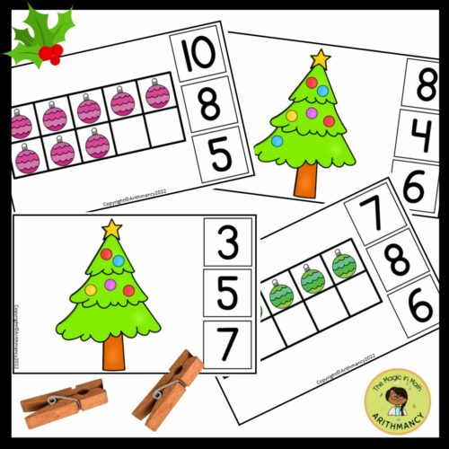 CHRISTMAS COUNTING CLIP CARDS | 1-10 | MATH CENTER ACTIVITIES | NUMBER ...
