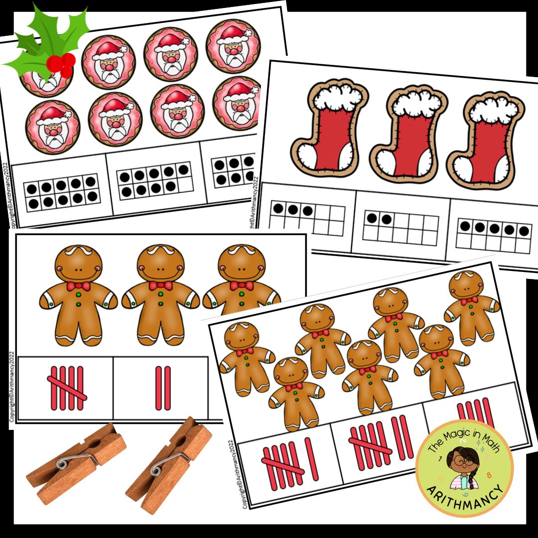 CHRISTMAS COUNTING CLIP CARDS | 1-10 | MATH CENTER ACTIVITIES | NUMBER ...