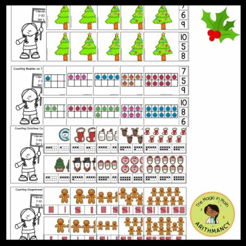 CHRISTMAS COUNTING CLIP CARDS | 1-10 | MATH CENTER ACTIVITIES | NUMBER ...