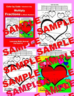 Valentine Color by Code: Multiply Fractions and Whole Numbers | Made By ...
