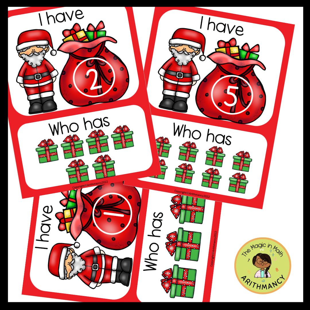 CHRISTMAS MATH ACTIVITIES | I HAVE WHO HAS GAME | MATH CENTERS ...