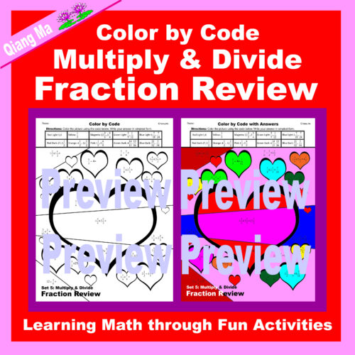 Valentine Color by Code: Multiple and Divide Fraction Review | Made By ...