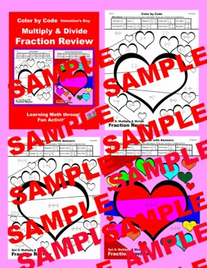 Valentine Color by Code: Multiple and Divide Fraction Review | Made By ...
