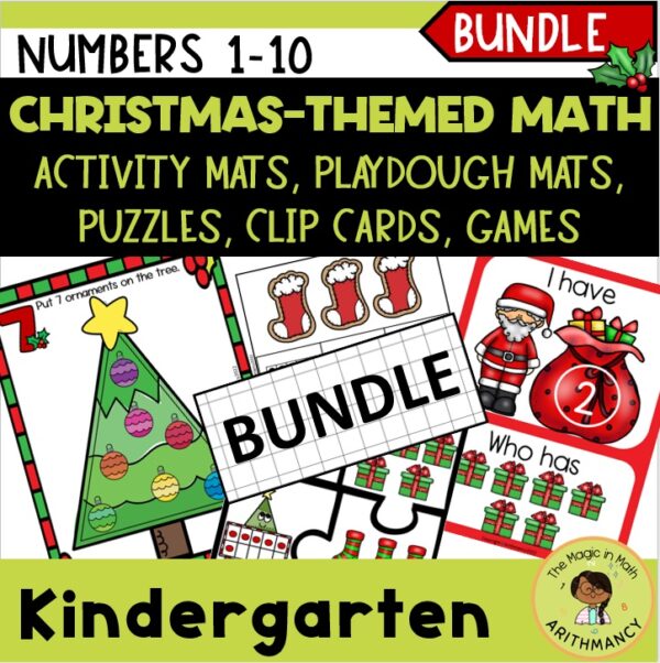 CHRISTMAS-THEMED MATH BUNDLE NUMBERS 1-10 KINDERGARTEN MATH CENTER ...