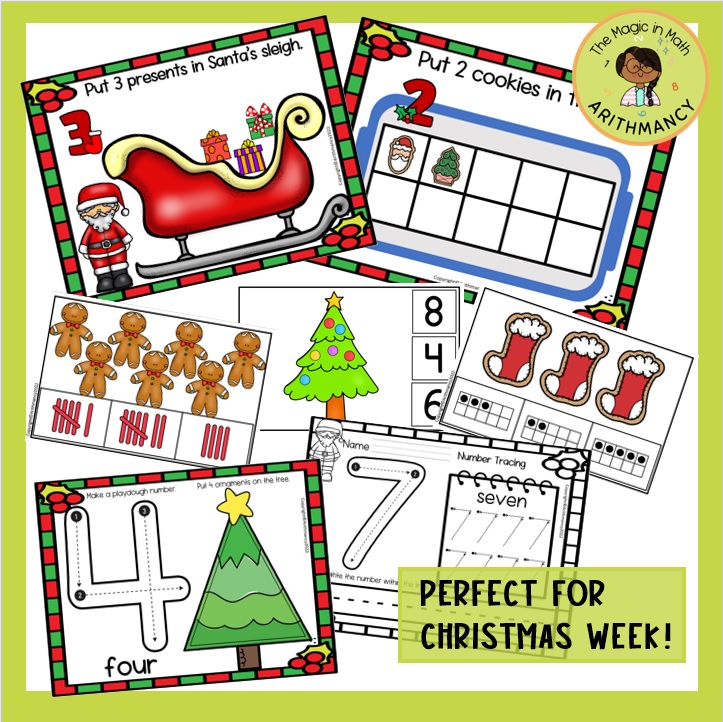 CHRISTMAS-THEMED MATH BUNDLE NUMBERS 1-10 KINDERGARTEN MATH CENTER ...