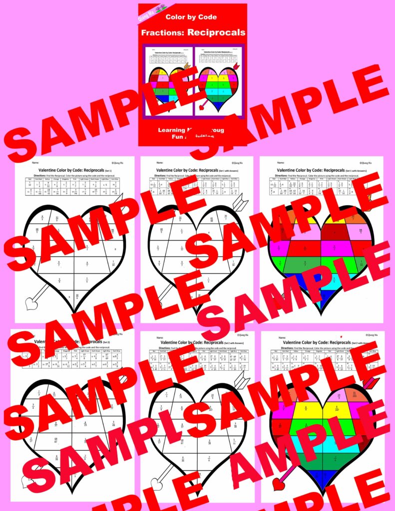 Valentine Color by Code: Fraction Reciprocals | Made By Teachers