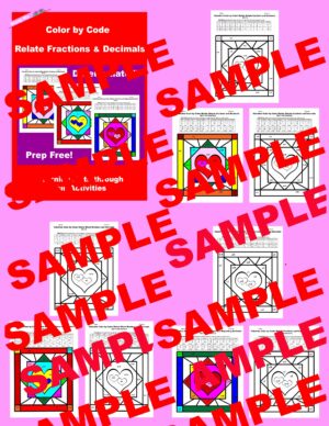 Valentine Color by Code: Relate Fractions and Decimals | Made By Teachers