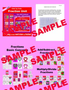 Valentine Color by Code: Fraction Unit | Made By Teachers