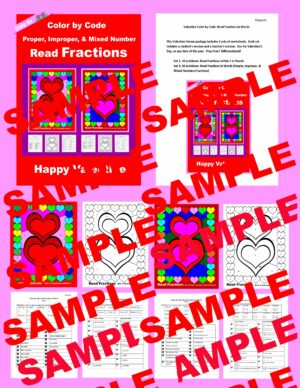Valentine Color by Code: Read Fractions | Made By Teachers