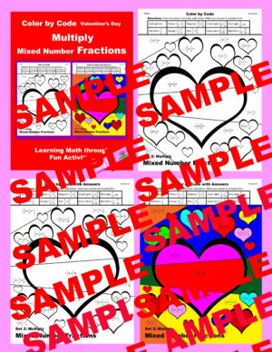 Valentine Color by Code: Multiply and Divide Fractions 5 in 1 | Made By ...