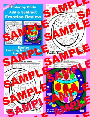 Easter Color by Code: Add and Subtract Fraction Review | Made By Teachers