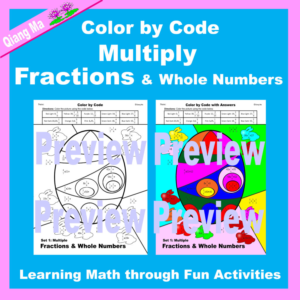 Easter Color by Code: Multiply Fractions and Whole Numbers | Made By ...