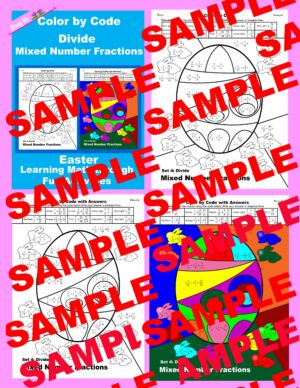 Easter Color by Code: Divide Mixed Number Fractions | Made By Teachers