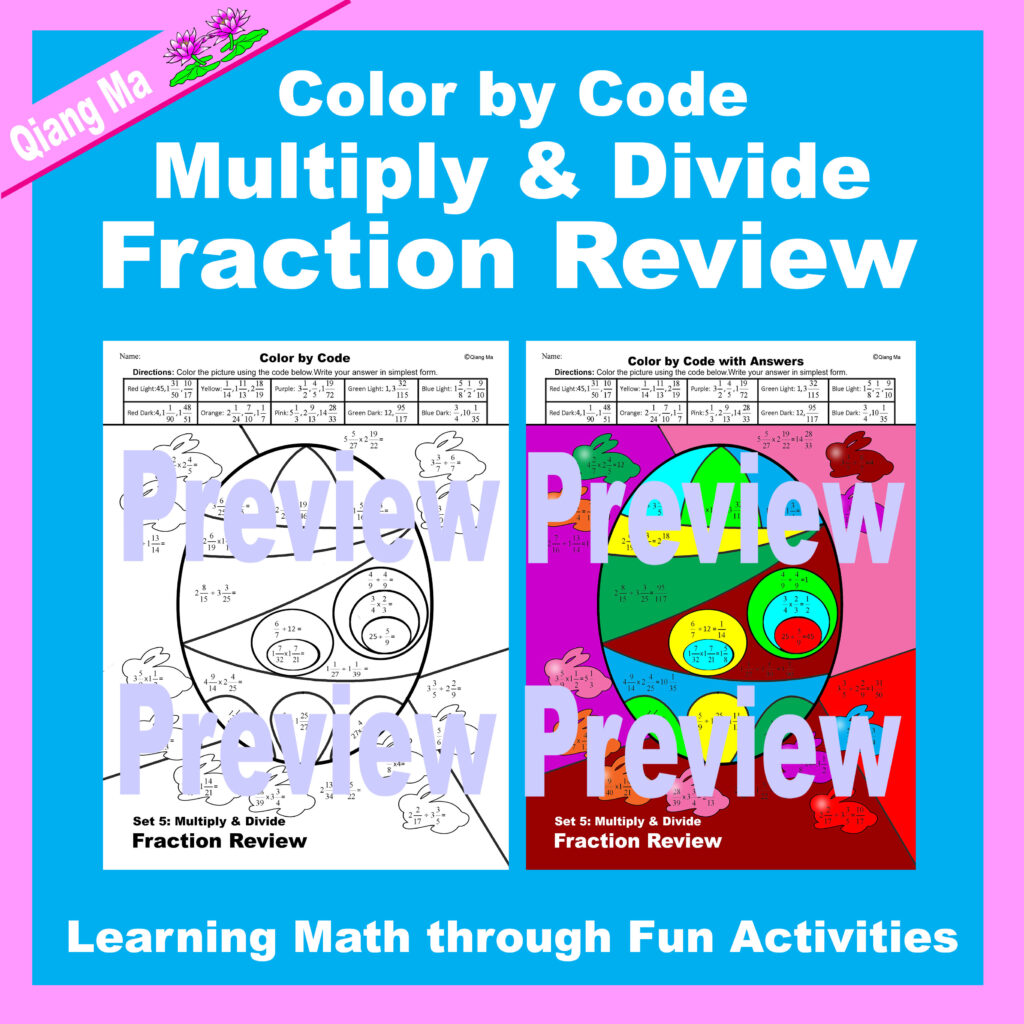Easter Color by Code: Multiple and Divide Fraction Review | Made By ...