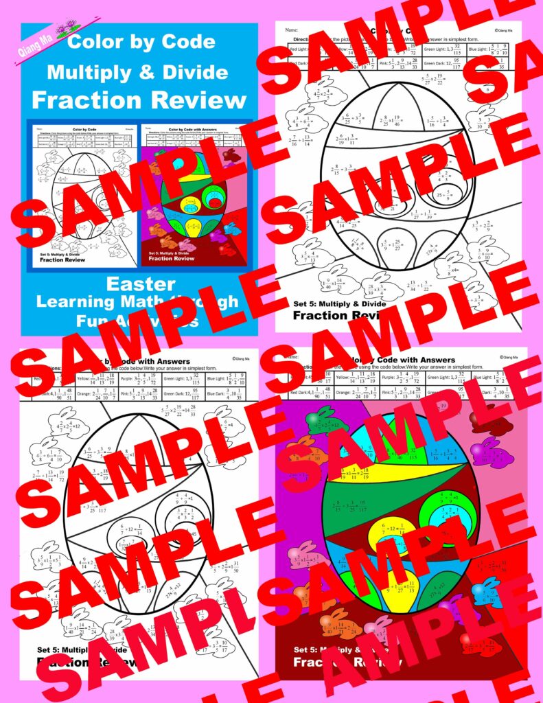 Easter Color by Code: Multiple and Divide Fraction Review | Made By ...