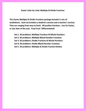 Easter Color by Code: Multiply and Divide Fractions 5 in 1 | Made By ...