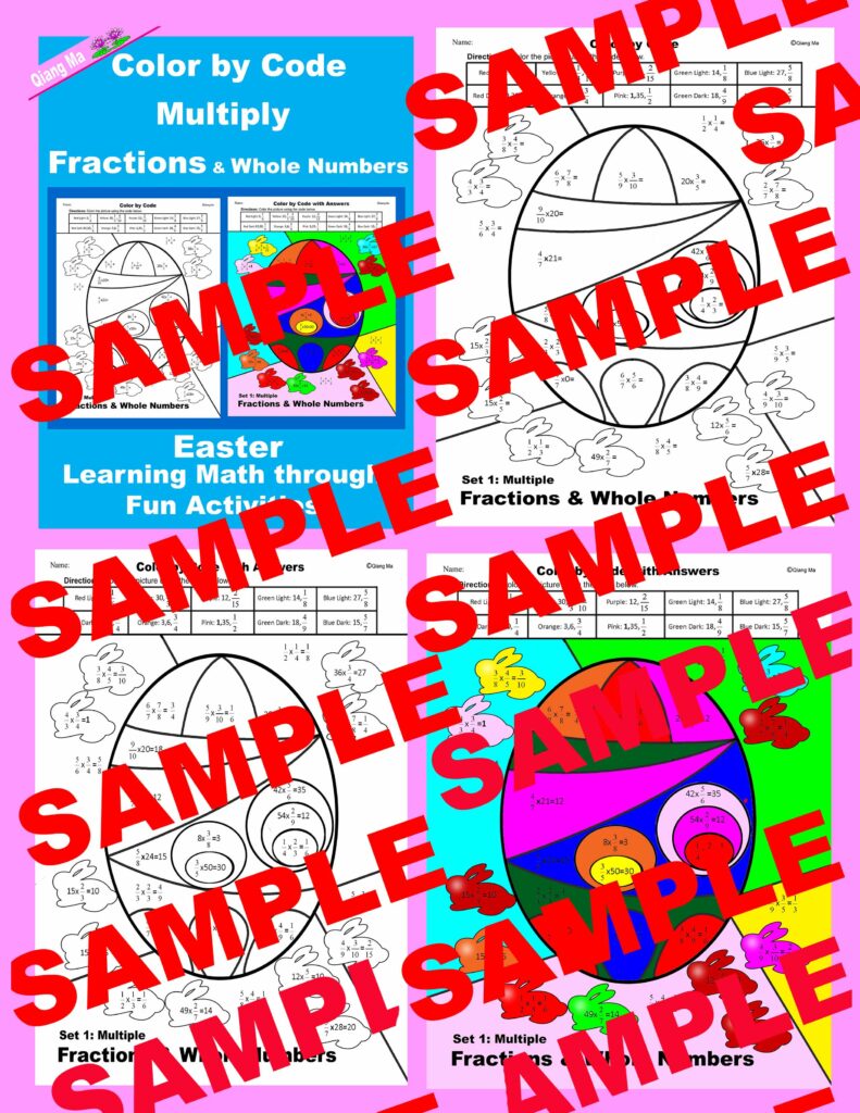 Easter Color by Code: Multiply and Divide Fractions 5 in 1 | Made By ...