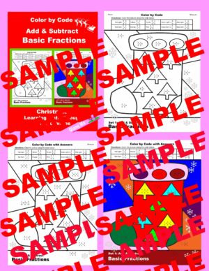 Christmas Color by Code: Add and Subtract Basic Fractions | Made By ...