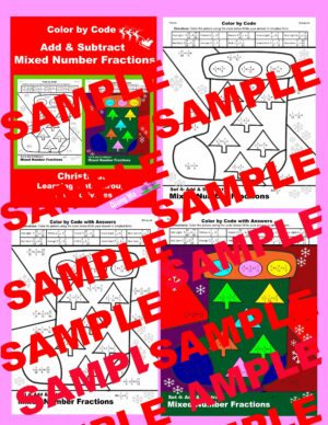 Christmas Color by Code: Fractions: Add, Subtract, Multiply, and Divide ...