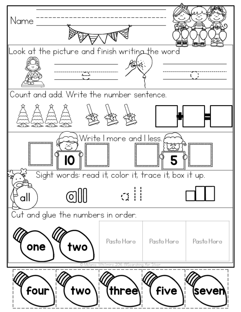 December Morning Work {Kindergarten} - Made By Teachers