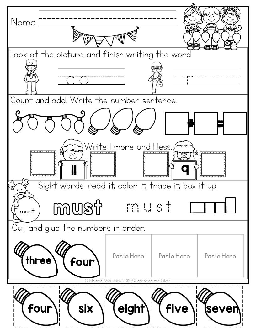 December Morning Work {Kindergarten} - Made By Teachers