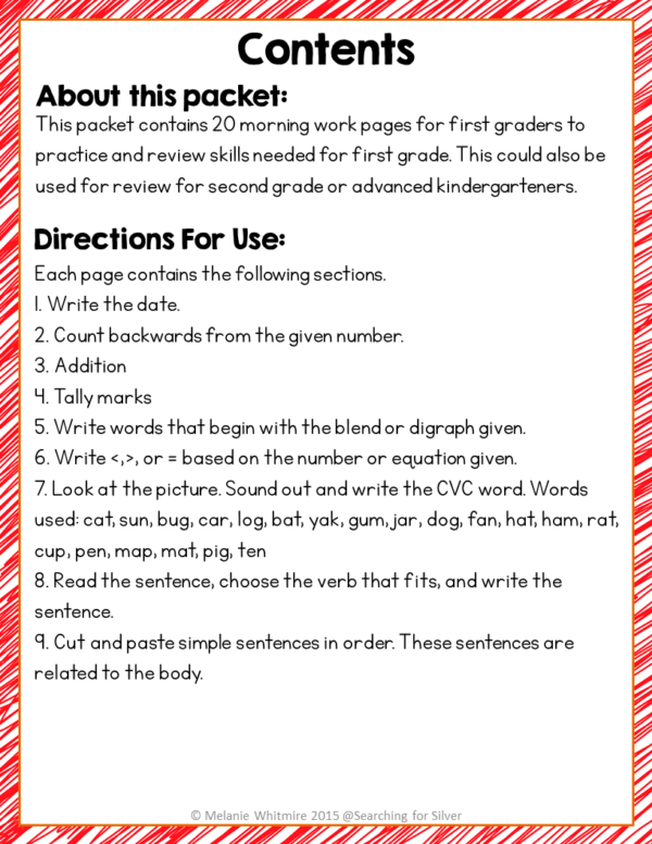 December Morning Work {First Grade} - Made By Teachers