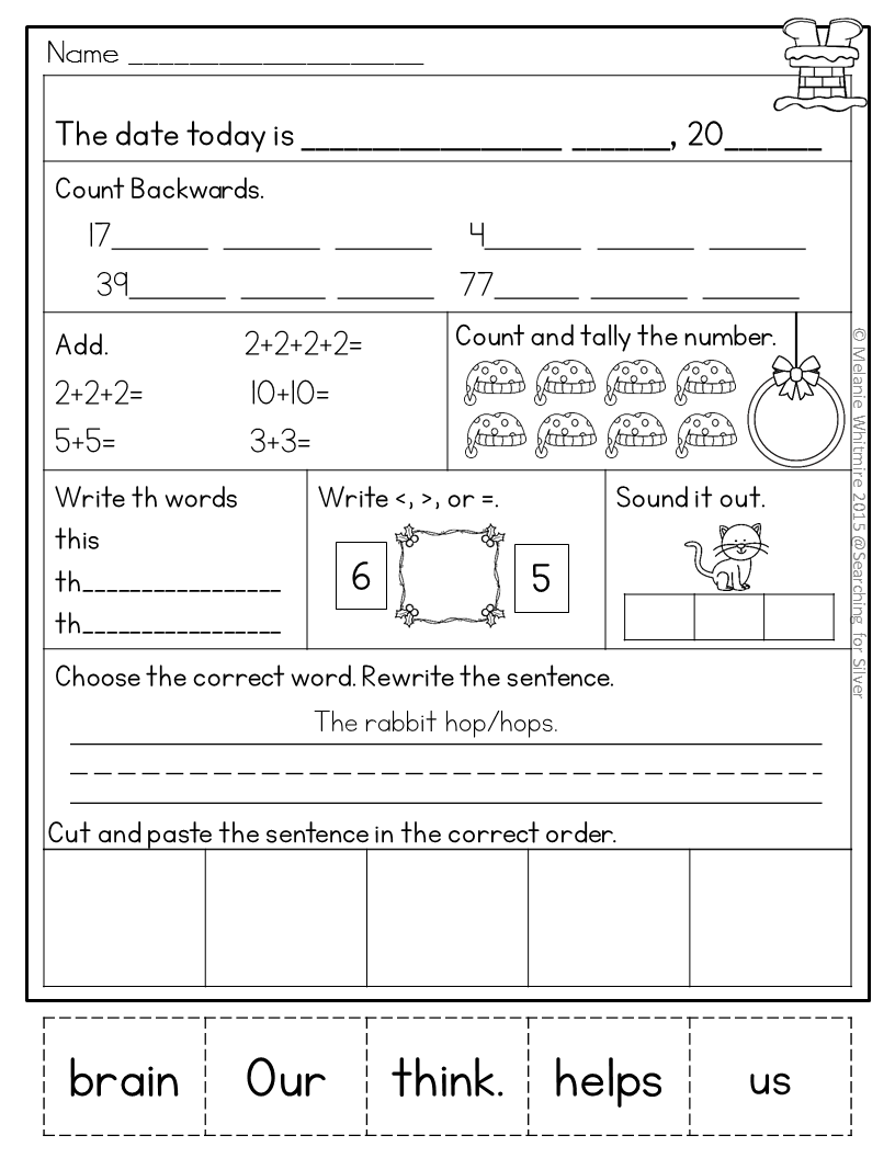 December Morning Work {First Grade} | Made By Teachers