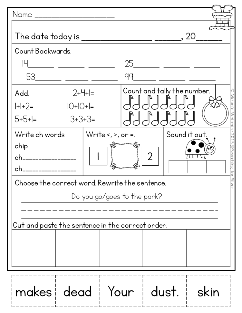 December Morning Work {First Grade} - Made By Teachers