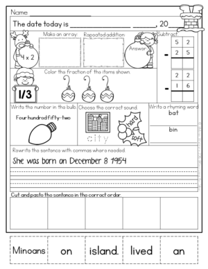 December Morning Work {Second Grade} | Made By Teachers