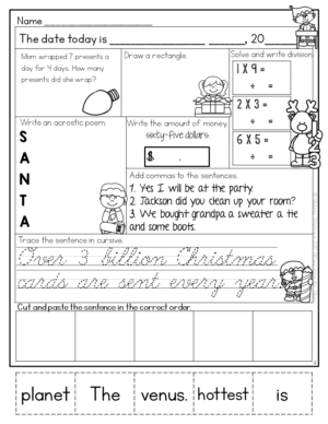 December Morning Work {Third Grade} | Made By Teachers